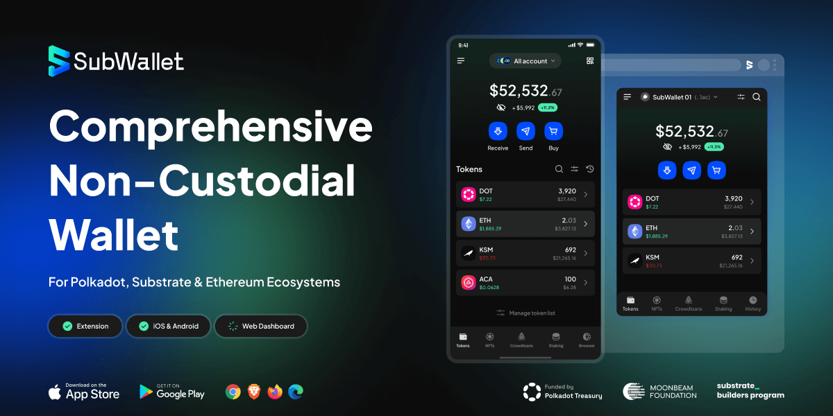 Download SubWallet to manage assets easily